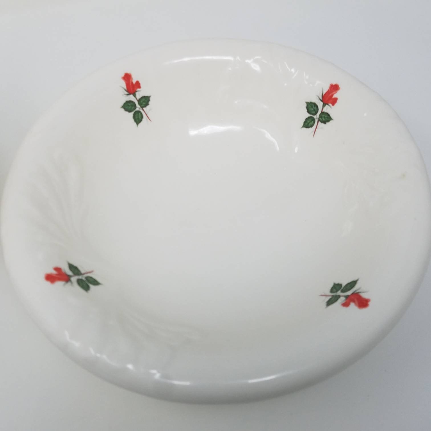 Vintage White With Red Mini Rose's Pitcher and Wash Basin Bowl Hand ...