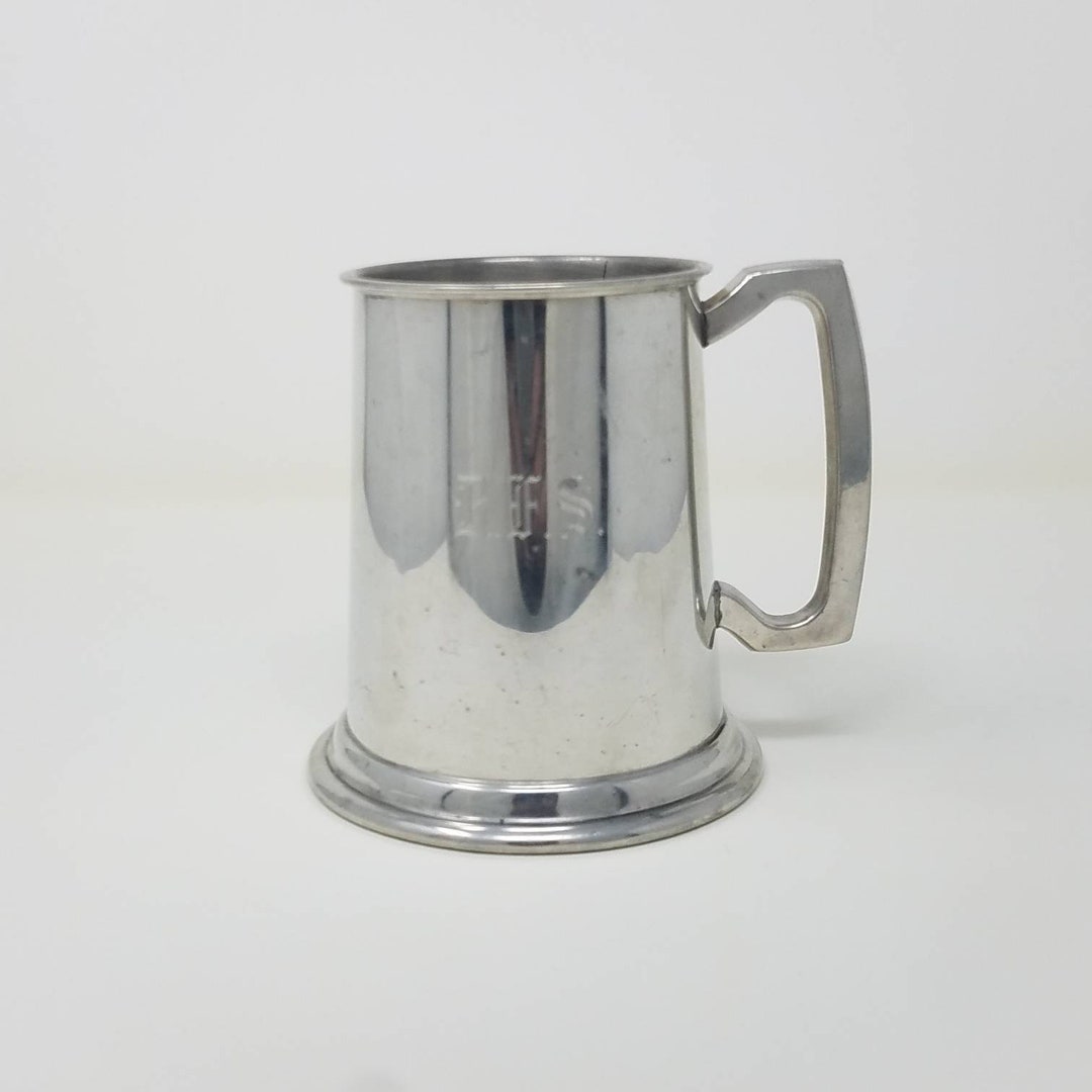 Vintage R.F.S Mug/cup English Pewter Glass Bottom Tankard Made in ...