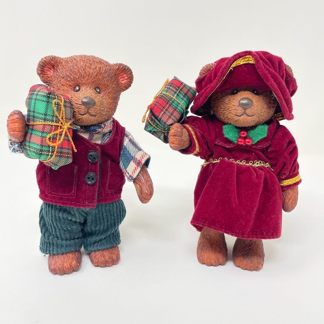 Vintage Russ Teddy Town Bear Collection Set of Two Bear Figures ...