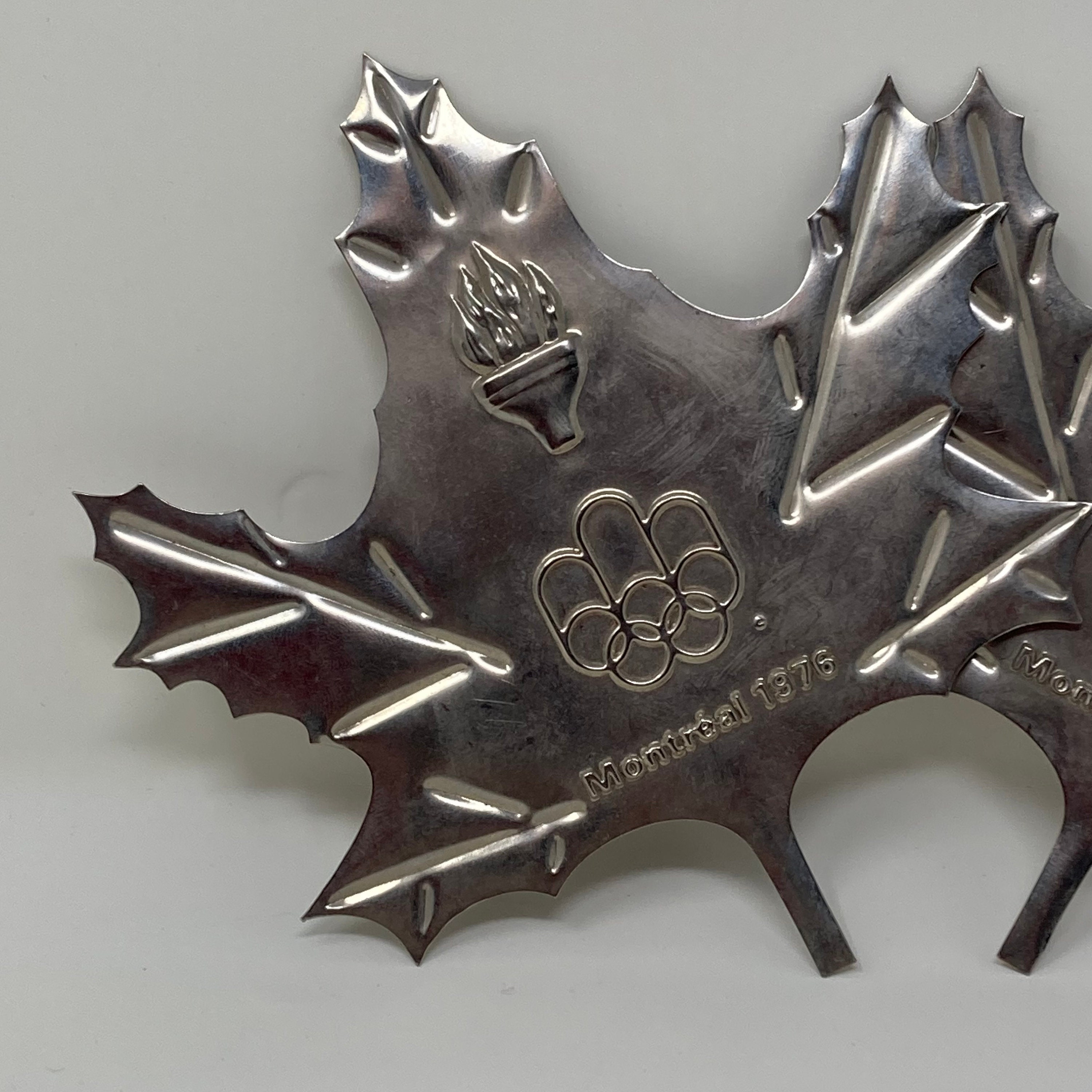 Vintage Olympics Metal Stamp Cut Maple Leaf Montreal Canada 1976 Set of ...