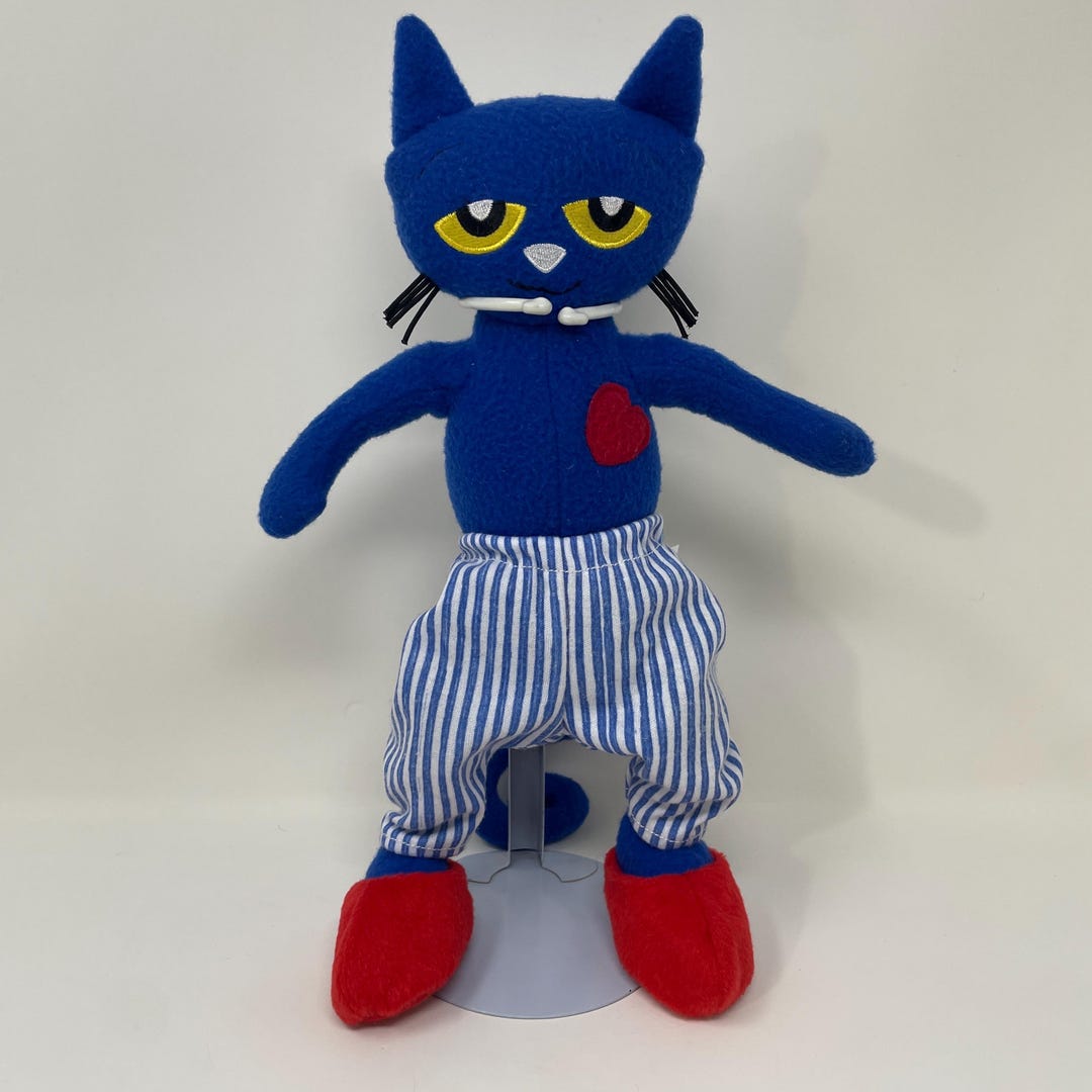 Vintage Stuffed Animal Plushie Blue Cool Cat Heart 1999 - Etsy