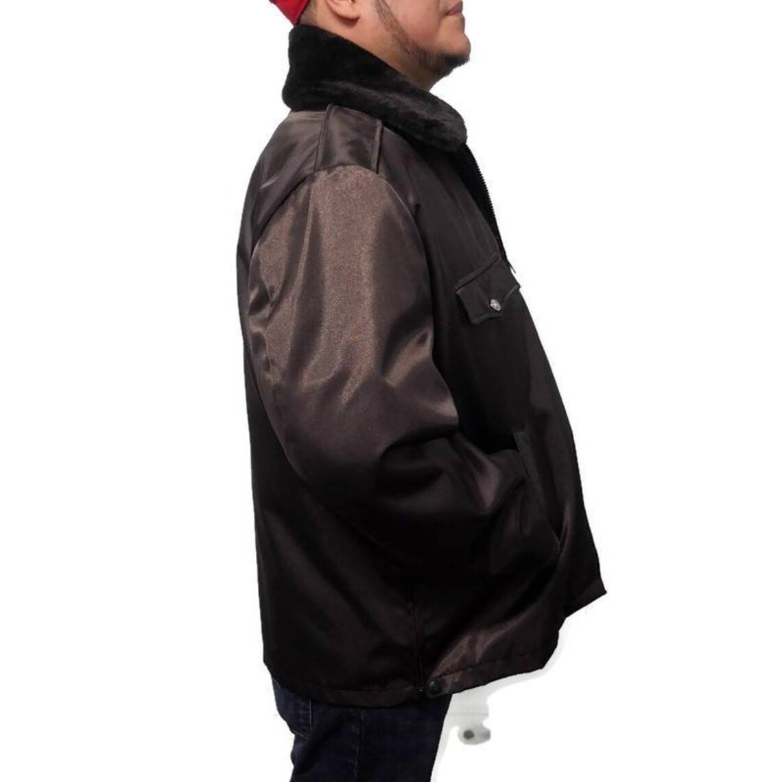 Vintage Shiny Brown Jacket Flying Cross by Fechheimer Union - Etsy