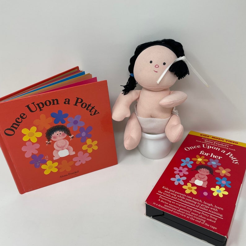Vintage Once Upon a Potty Time Bundle Set Book VHS Plush Doll - Etsy