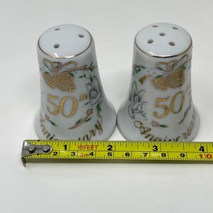 Vintage Lefton Salt and Pepper Porcelain Shakers 50th Anniversary 04397 ...