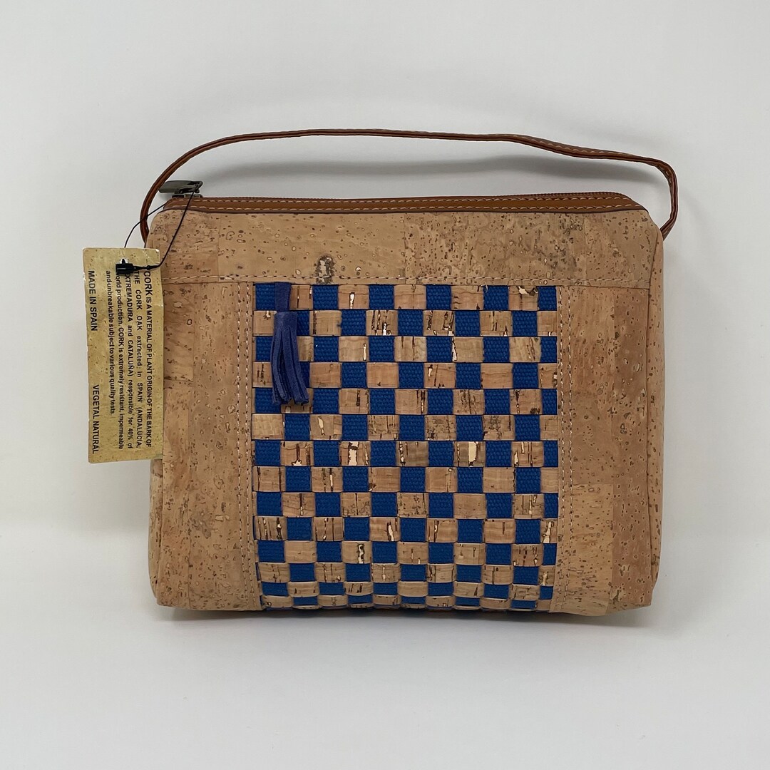 Vintage Y2K Ferchi Cork Shoulder Bag Eco Friendly Vegan Checkers Board ...