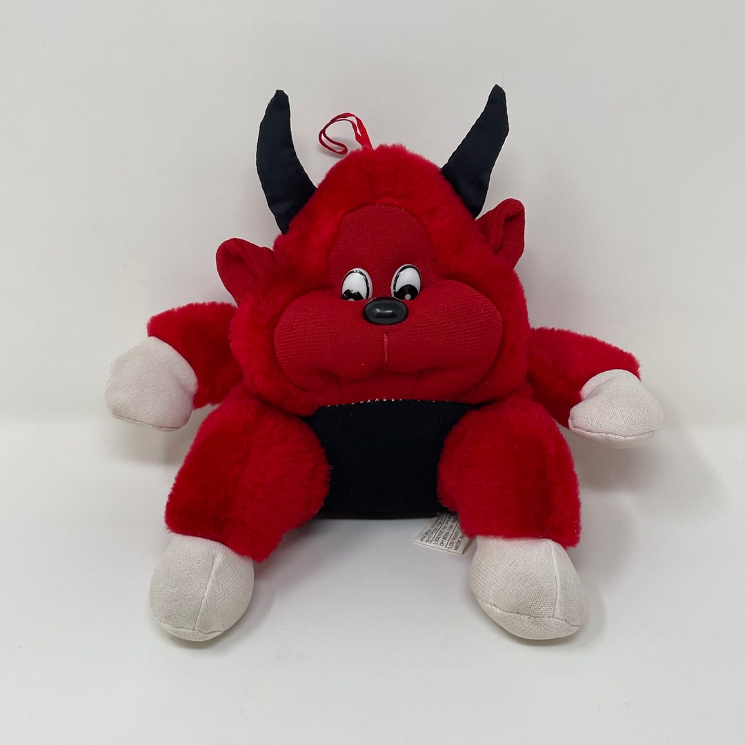 Vintage Red Plush Devil With Horns, Hang String - Etsy