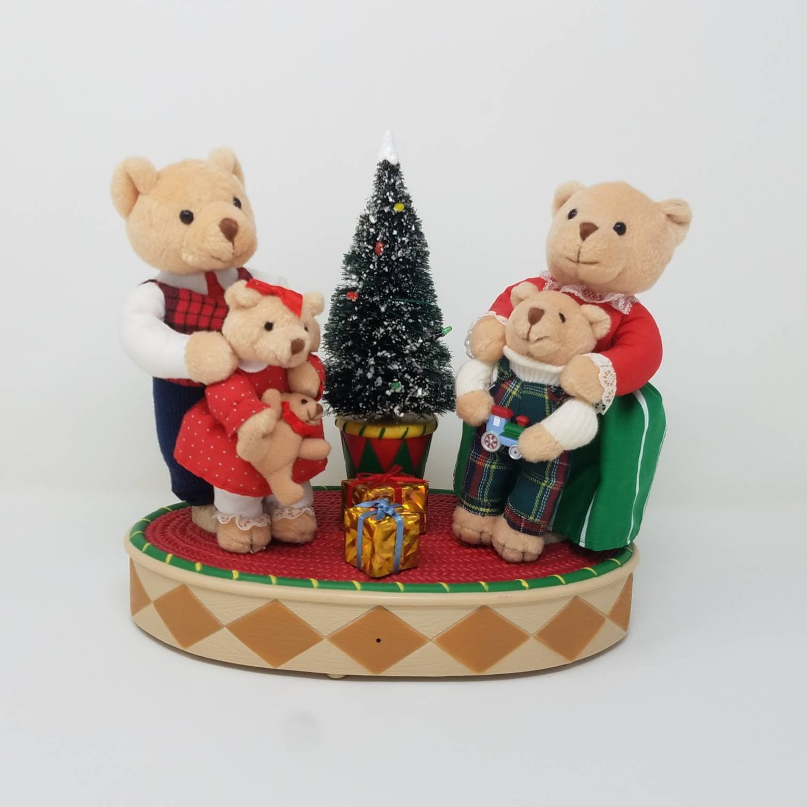 Vintage Christmas Family Bears Musical Display Stand Automatic ...