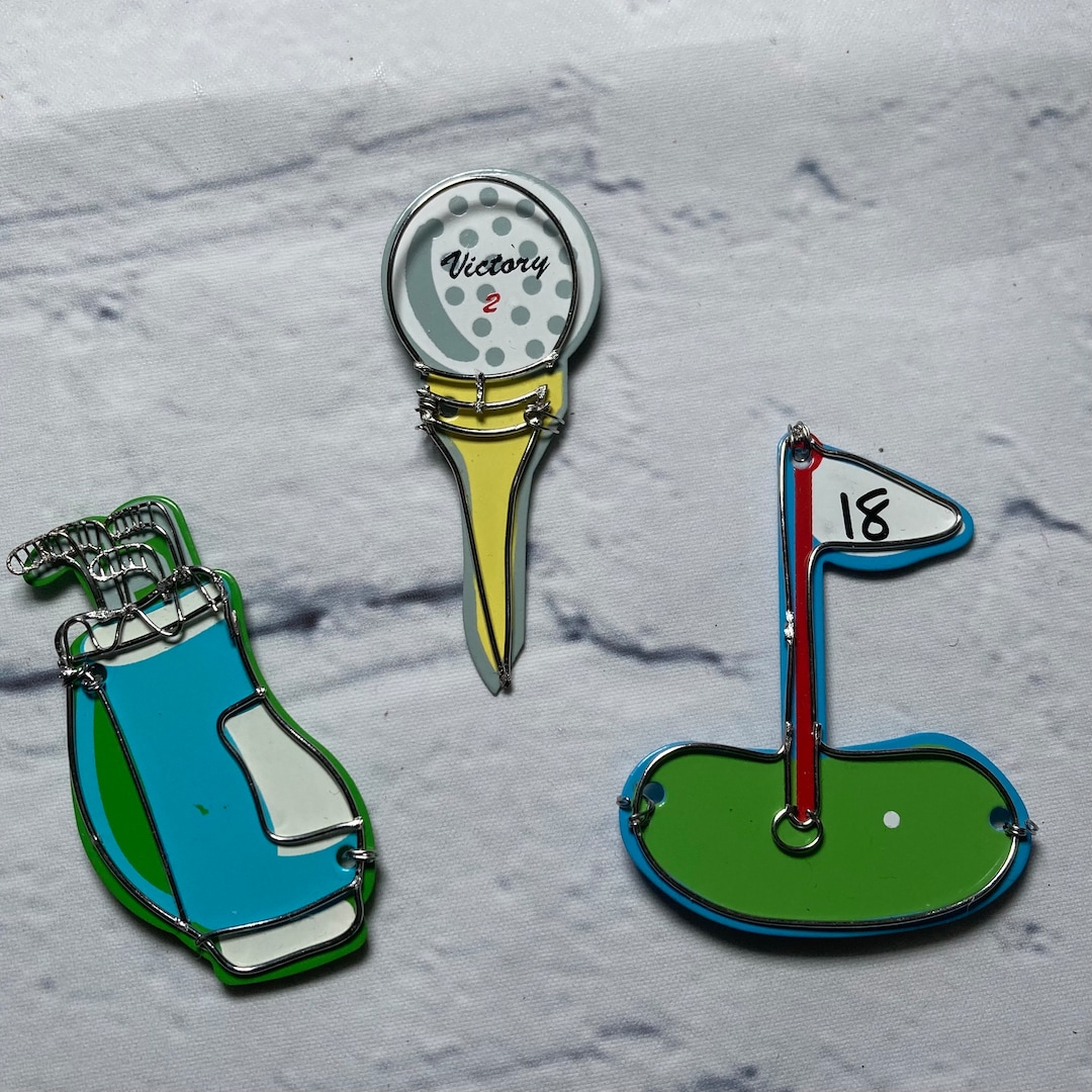 Vintage Golf Theme Refrigerator Magnet's Collectibles Tin Blue Green ...