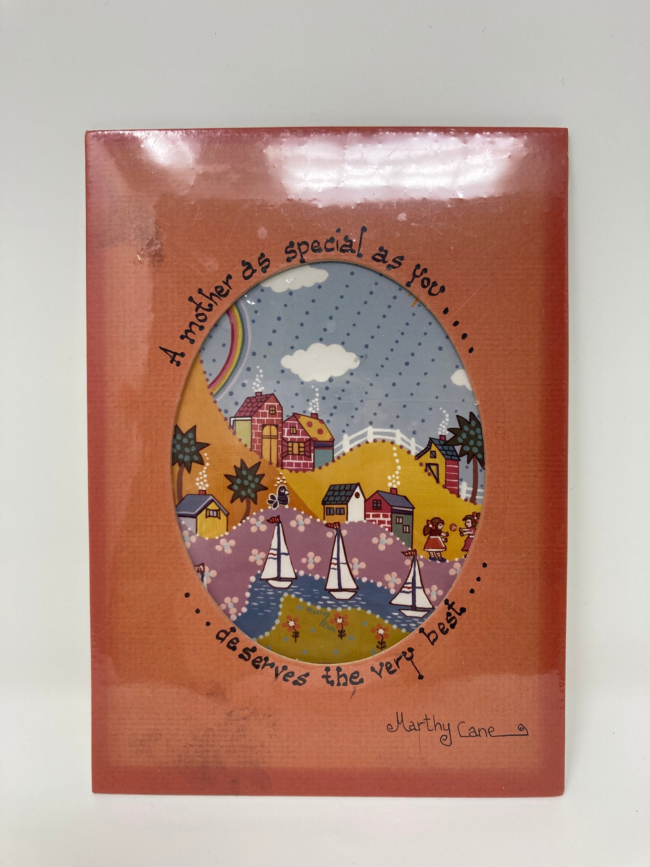 Vintage Marthy Cane Art Picture: Kawaii Village Scene, Mother's Day ...