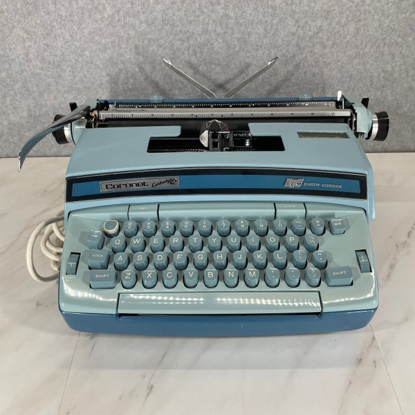 Smith Corona Electric Typewriter Blue - Etsy