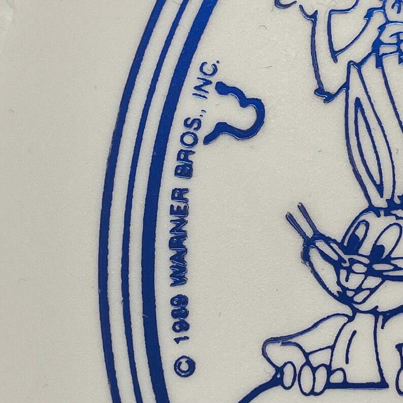 Vintage Six Flags Great America Looney Toons Frisbee White Metalic Blue ...