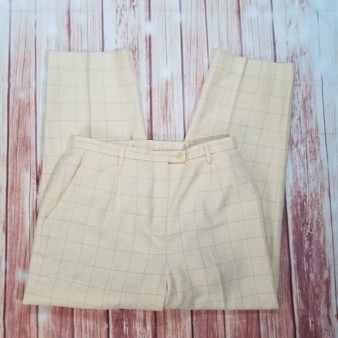 Vintage Pendleton Light Yellow Dress Pants Check Pattern Size - Etsy