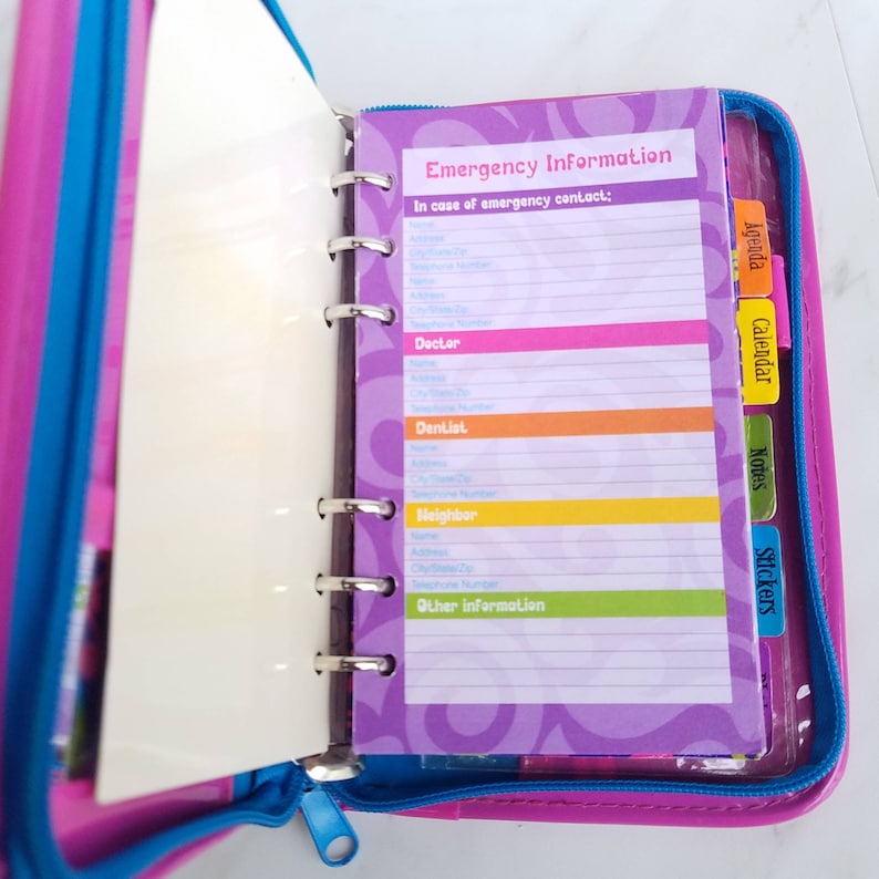 Vintage Y2K Lisa Frank Organized Zipper Mini Binder 2 White Glittery ...