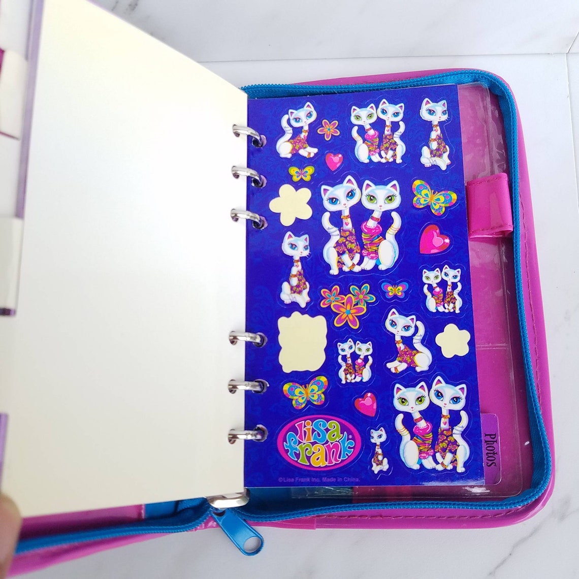 Vintage Y2K Lisa Frank Organized Zipper Mini Binder 2 White - Etsy