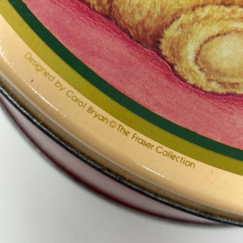 Vintage Teddy Bear Christmas Tin Round Carol Bryan Artist the - Etsy