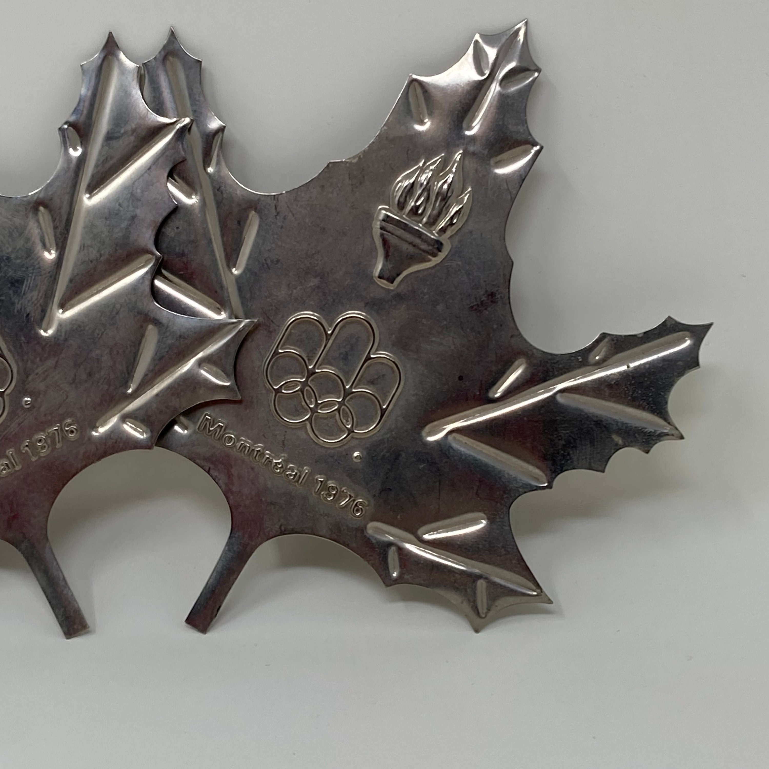 Vintage Olympics Metal Stamp Cut Maple Leaf Montreal Canada 1976 Set of ...