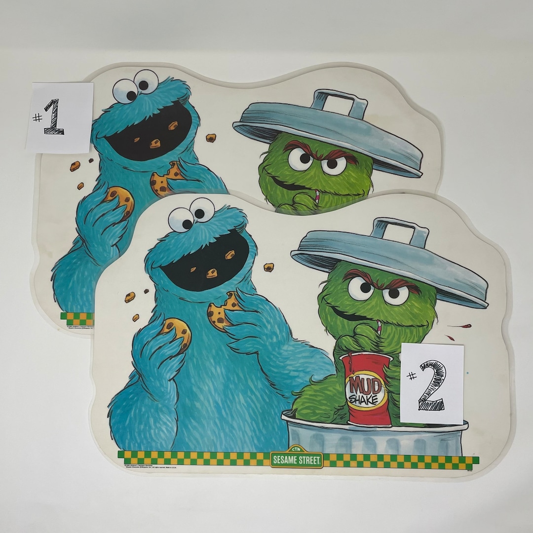 Cookie Monster and Oscar the Grouch Sesame Street Placemat - Etsy