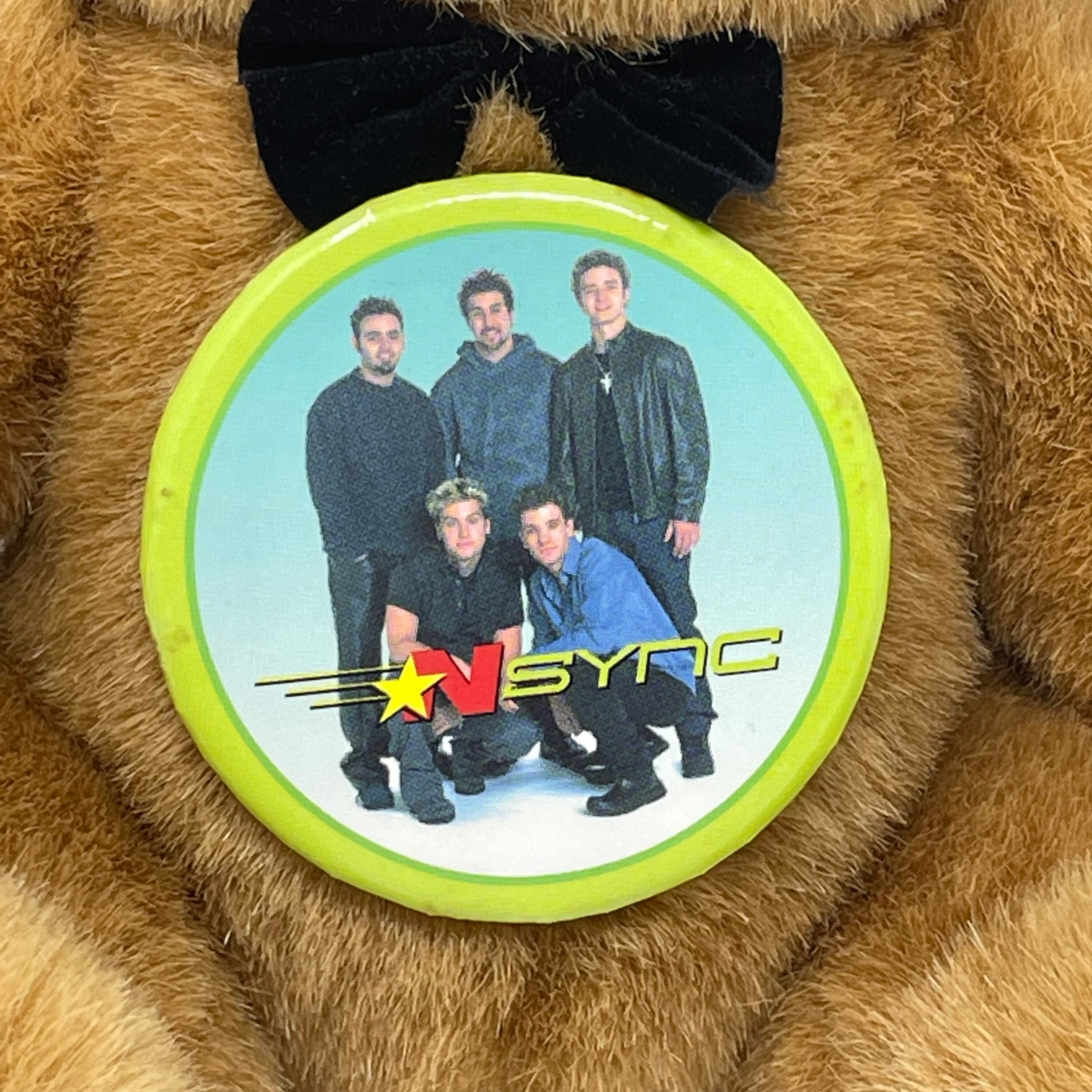 Vintage Y2K Stuffed Animal Plush NSYNC Bear With Pin/button 2000 an ...