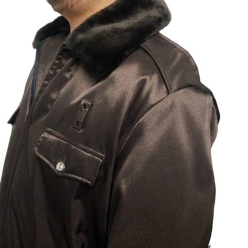 Vintage Shiny Brown Jacket Flying Cross by Fechheimer Union - Etsy