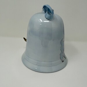 Vintage Porcelain Ceramic Musical Bell Baby Lamb Baby Blue Nursery ...