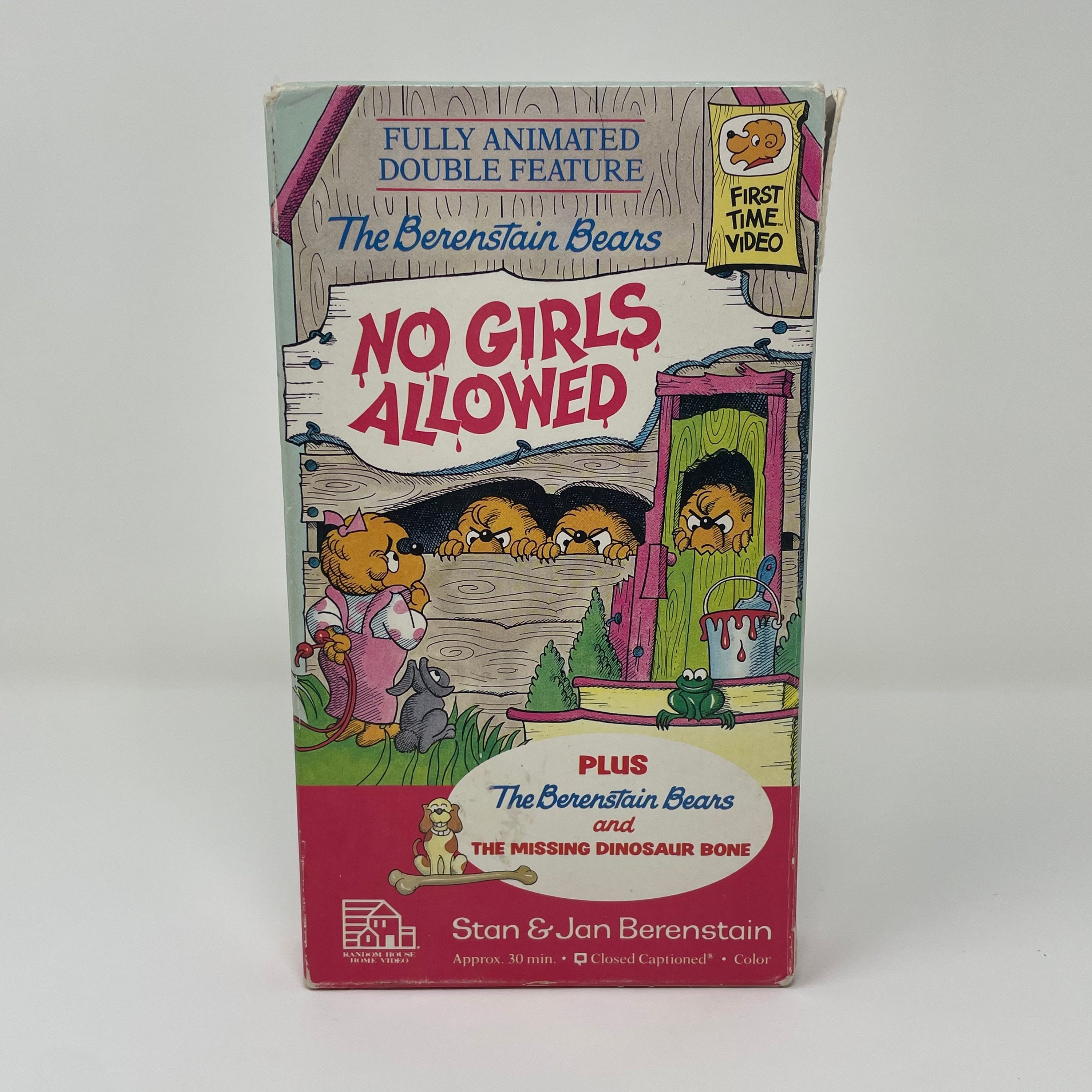 Vintage 80s Berenstain Bears No Girls Allowed Double Feature VHS Tape ...