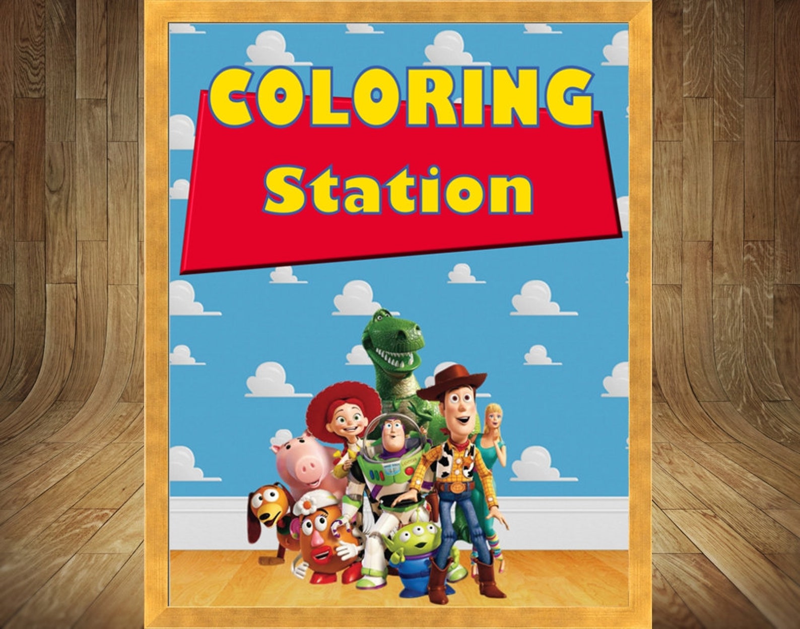 Toy Story Table Sign Toy Story Coloring Station Toy Story | Etsy