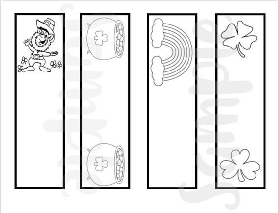 St Patricks Day Bookmarks Coloring Boookmarks St Patricks - Etsy