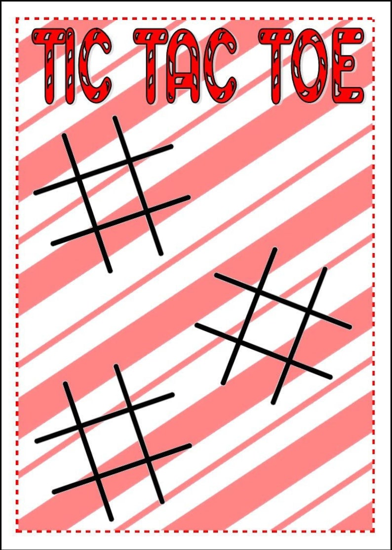 Kids Christmas Games Printables, Tic Tac Toe, Word Scramble - Etsy