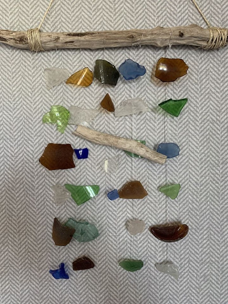 Sea Glass and Driftwood Wind Chime Homemade with Locally | Etsy