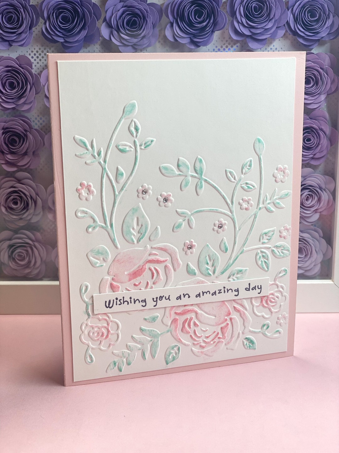 3D Embossed Florals Card for All Occasions Greeting Cards 3d Embossed ...