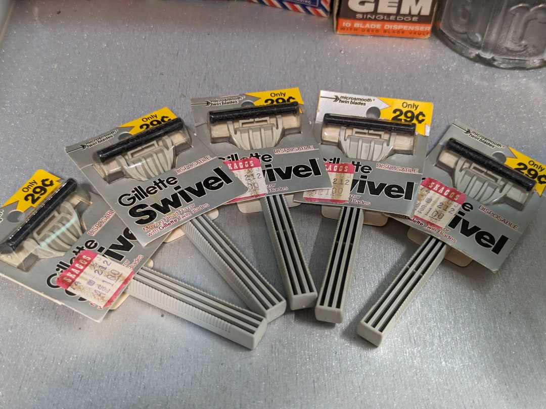 1980s Gillette Swivel Twin Blade Disposable Vintage Razor Lot - Etsy