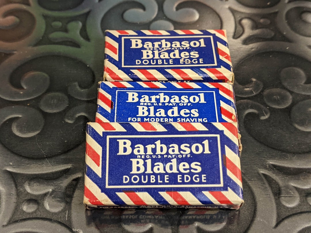Vintage BARBASOL 5 Count Double Edge Razor Blades New in Package - Made ...