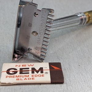 1930s Gem SILVER/GOLD Micromatic Vintage Open Comb TTO Single Edge ...