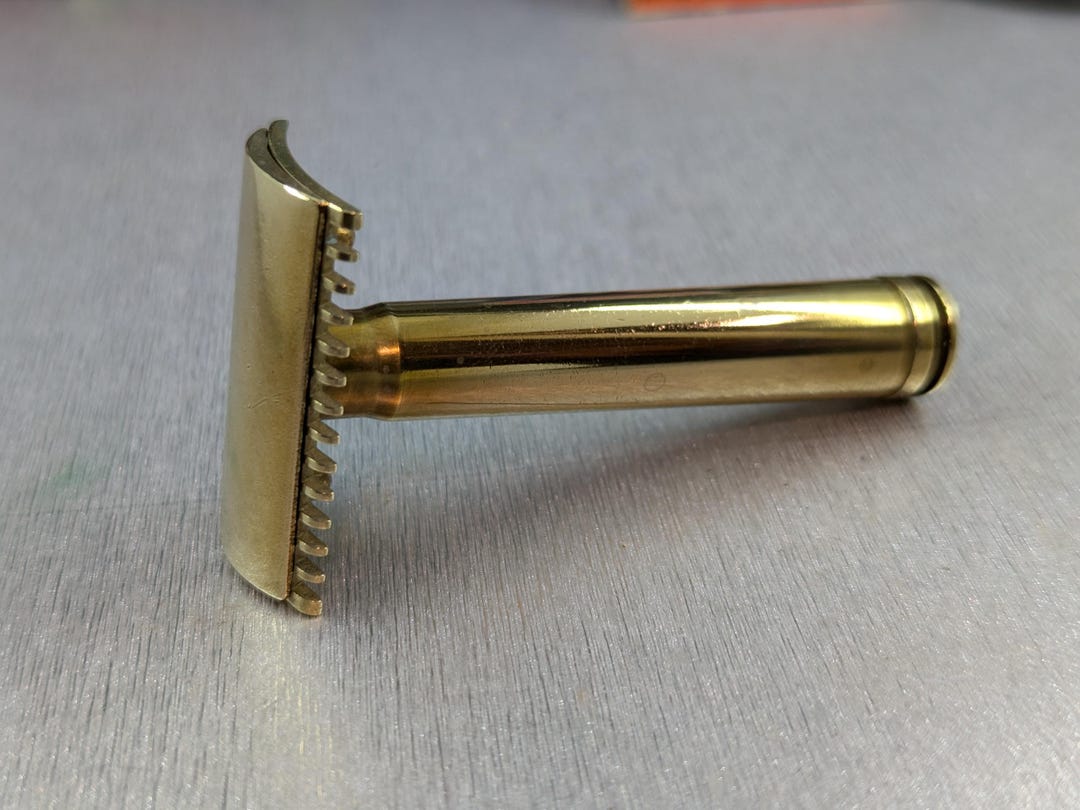 1920s Gillette Vintage GOLD Old Type Open Comb Head on a Custom 375 H&H ...