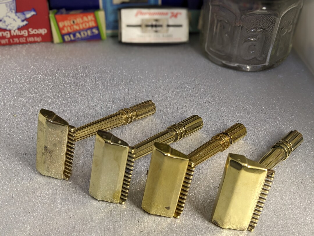 1930s Gem GOLD Micromatic Open Comb Vintage TTO Single Edge Safety ...