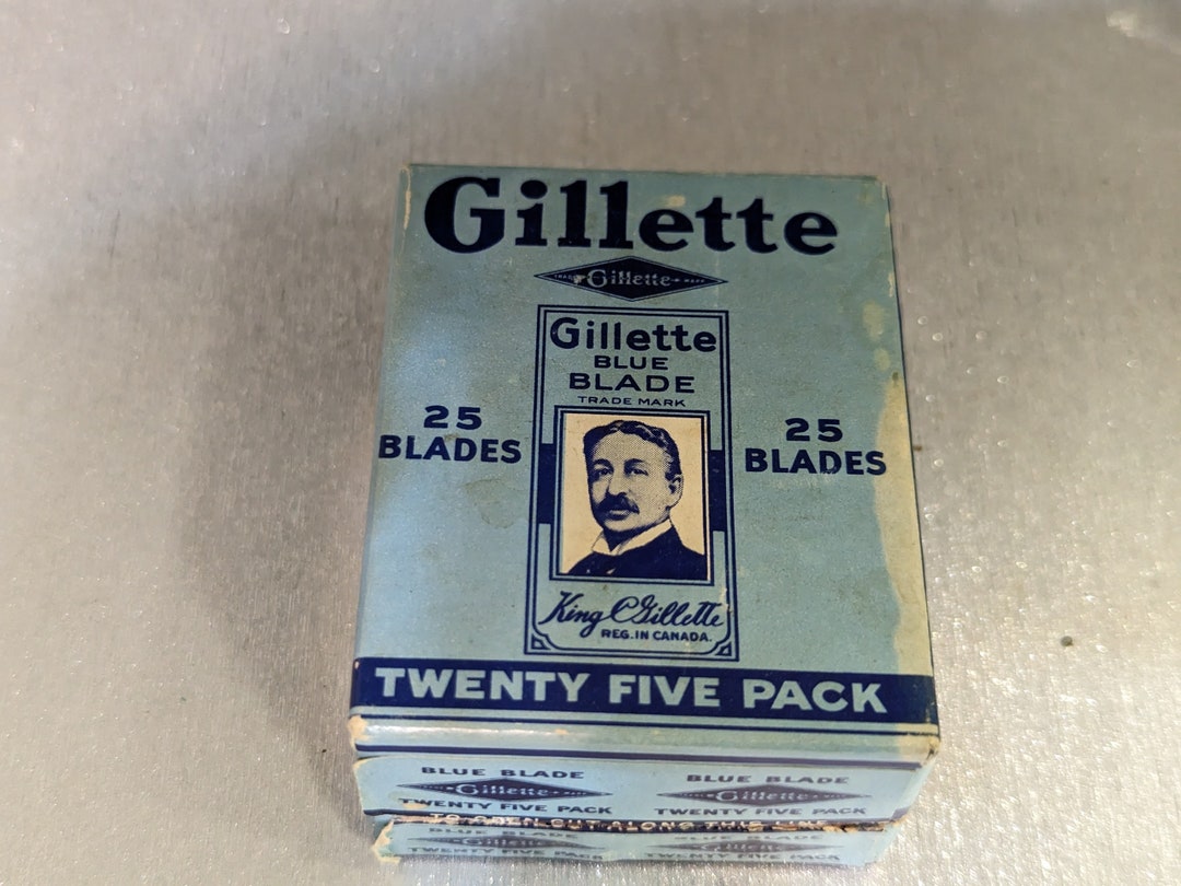 Gillette Twenty Five Pack Blue Blades Vintage Boxed - Etsy