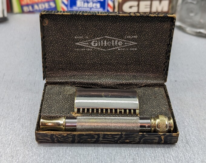 1920s Gillette EMPIRE SILVER Old Type Vintage Safety Razor Set - Made ...