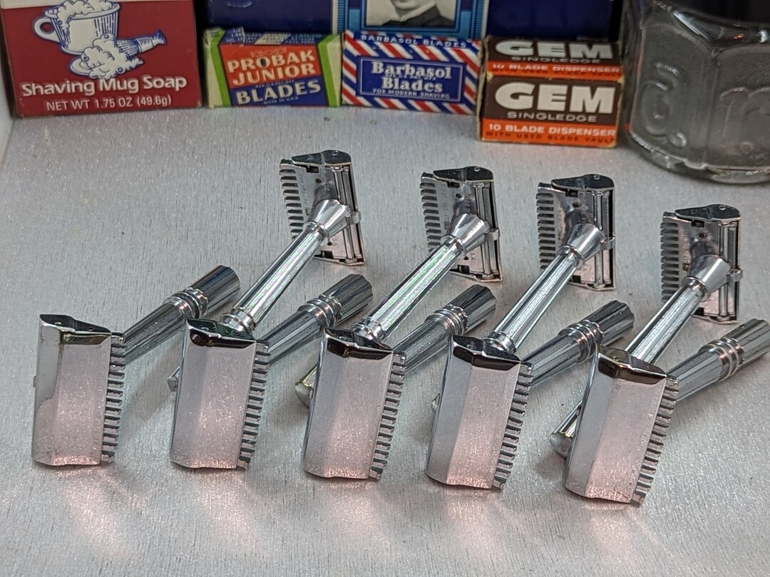 1930s Gem SILVER Micromatic Vintage Open Comb TTO Single Edge Safety ...