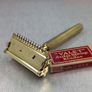 1928-1935 Gold VALET AUTOSTROP VC2 Vintage Single Edge Safety Razor ...
