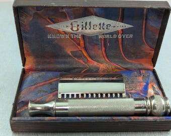 1920s Gillette GOLD Old Type Pocket Edition in GOLD Basketweave Case ...