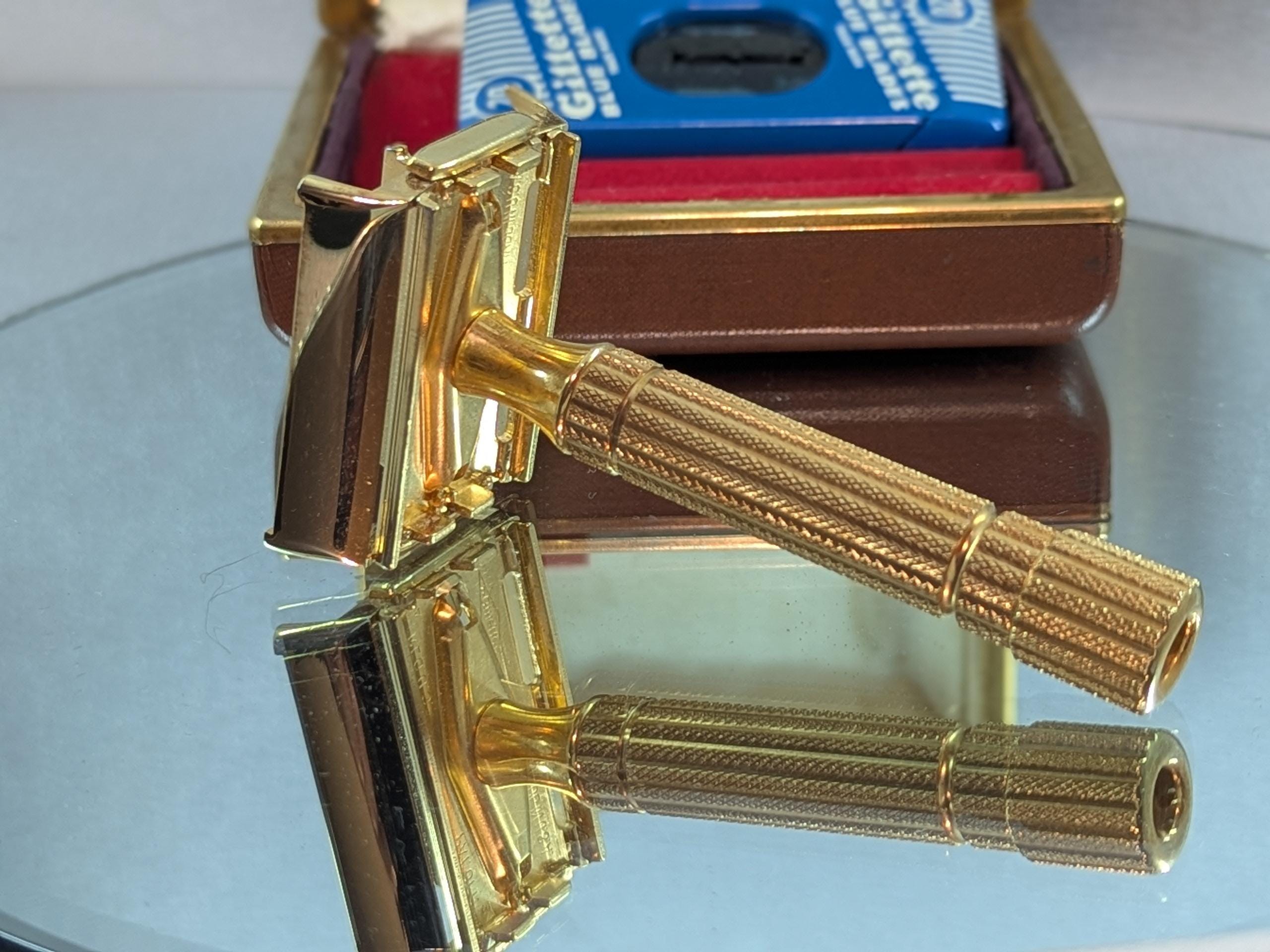 1955 Gillette Gold Diplomat Vintage Safety Razor Set - Date Code A2 - Etsy