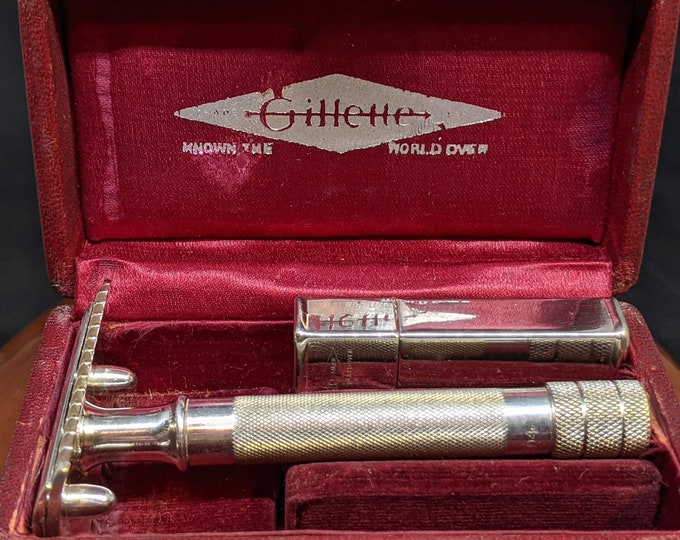 1913 Gillette Silver Old Type Single Ring Vintage Safety Razor Set - Etsy