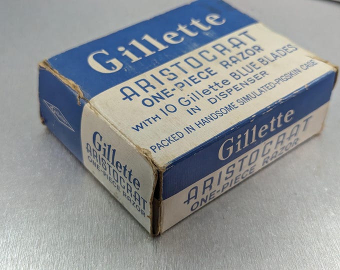 1948-1950 Gillette ARISTOCRAT Vintage Safety Razor Set in Case NO Date ...