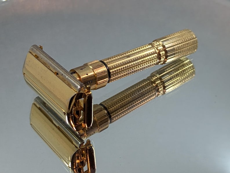 1958 Gillette GOLD EXECUTIVE FATBOY Verstellbarer Vintage Rasierhobel ...