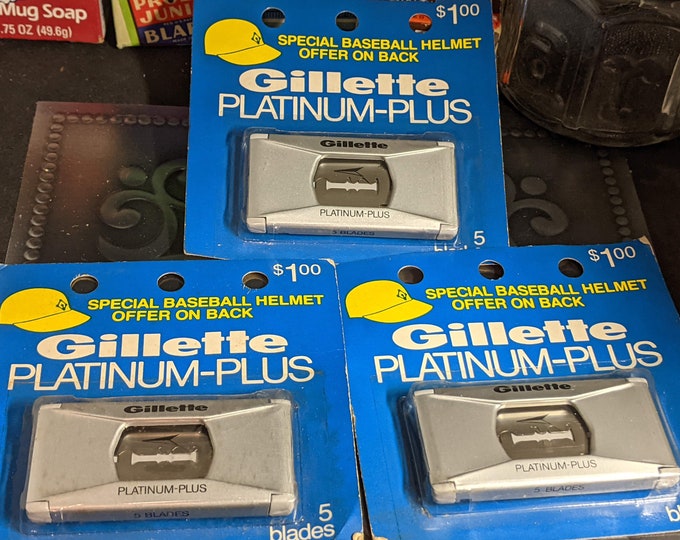 1970s Gillette Platinum-plus Double Edge Blades Vintage 5 Blade ...