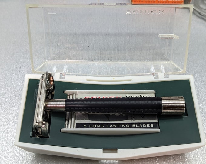 1960s Schick Krona Vintage Safety Razor Set in RARE Green Case - Etsy