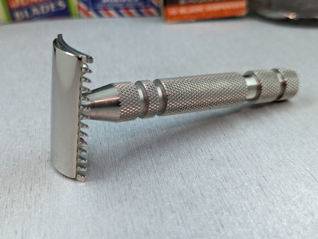1920s Gillette Vintage Old Type Open Comb Head on an NEW IKON OSS ...
