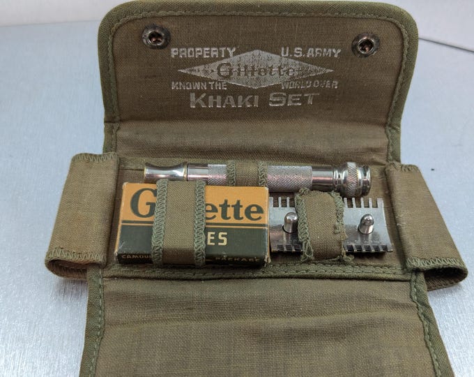 1918 Gillette Soft Roll KHAKI Old Type WWI MILITARY Ball End Vintage ...