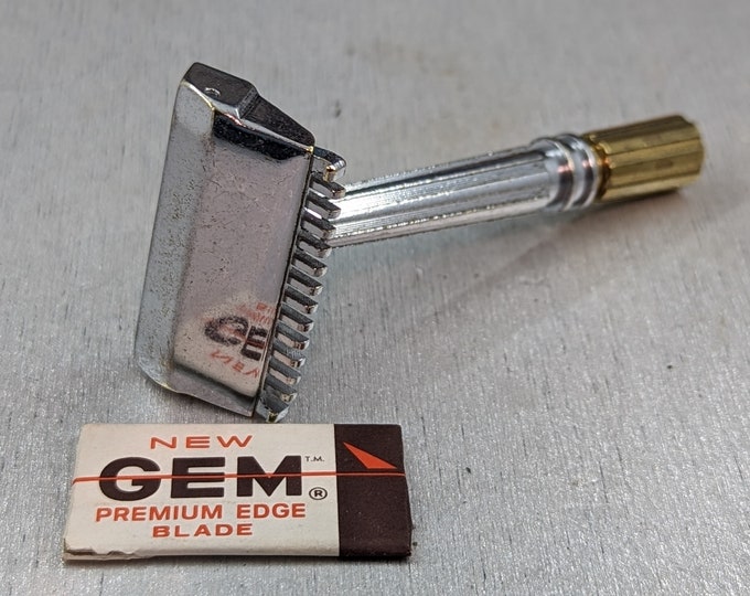 1930s Gem SILVER/GOLD Micromatic Vintage Open Comb TTO Single Edge ...