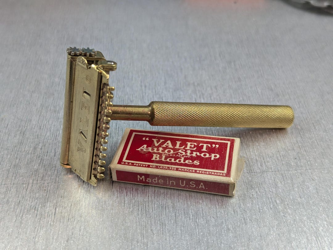 1928-1935 Gold VALET AUTOSTROP VC2 Vintage Single Edge Safety Razor ...